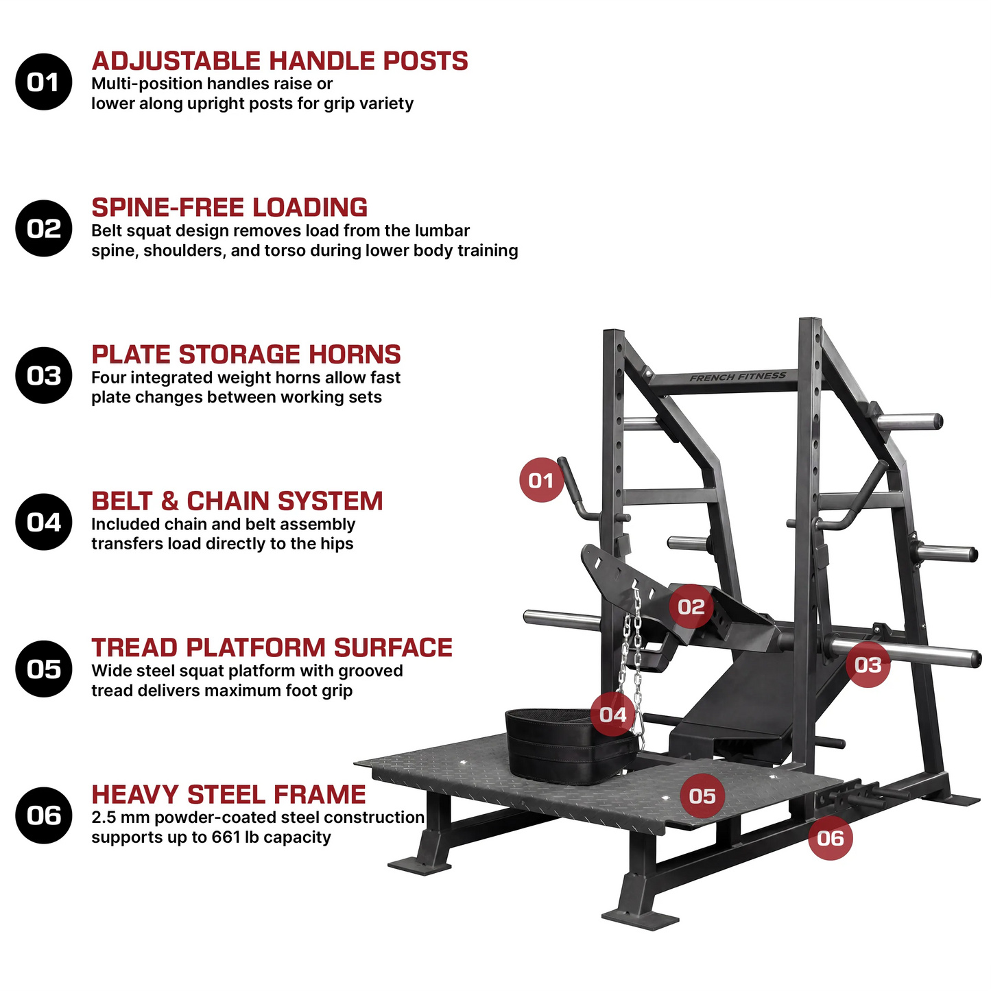 French Fitness PS50 Pit Shark Belt Squat Machine